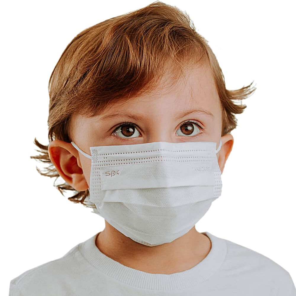 Máscara Infantil SPK Branca Tripla Camada 25 Unidades|Bisturi Mat Hosp